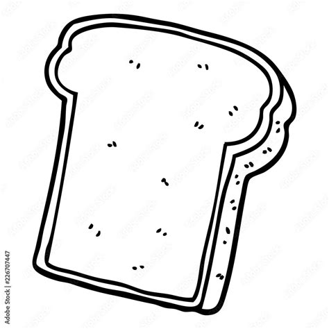 Line Drawing Cartoon Slice Of Bread Stock Vector Adobe Stock