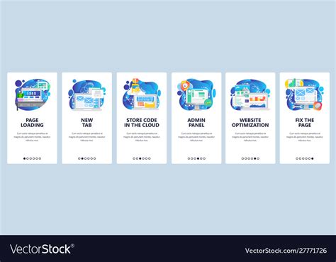 Mobile App Onboarding Screens Cloud Storage Vector Image