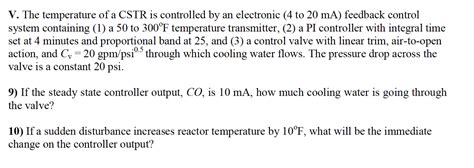 Solved V The Temperature Of A CSTR Is Controlled By An Chegg Com