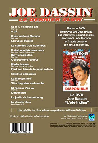Joe Dassin Le Dernier Slow Dvd Boutique Joe Dassin