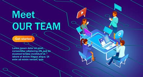 빨간 오렌지와 파란색 음영의 그라디언트로 만든 사이트 배너 포스터에 대 한 배경입니다 사람들이 그들의 머리 위에 아이콘으로 프로젝트를 논의 3차원 형태에 대한 스톡 벡터