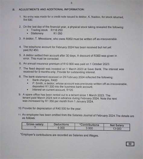 3 B ADJUSTMENTS AND ADDITIONAL INFORMATION 1 StudyX
