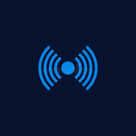 Wi Fi Technology Digital Radar Vector Symbol Blue Wireless Waves Signal Icon Sound Effect