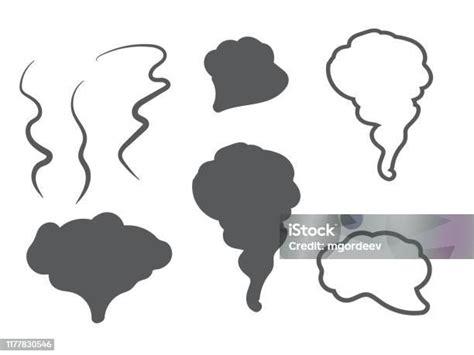 증기 연기 현실적인 세트입니다 증기 구름 및 연기 아이콘 곡선에 대한 스톡 벡터 아트 및 기타 이미지 곡선 나선형 담배 Istock