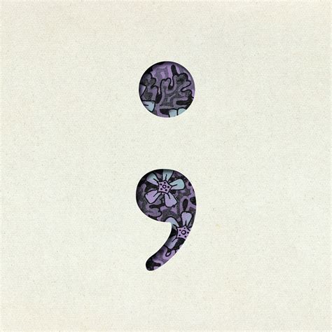 Vintage Floral Purple Semicolon Psd Symbol Typography Free Image By