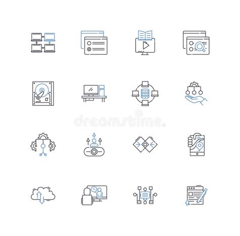 It Oriented Line Icons Collection Technology Innovation