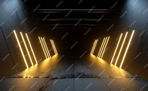 Premium Photo 3d Rendering Modern Concrete Cement Corridor Passage