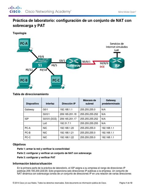 11226 Lab Configuring Dynamic And Static Nat Pdf Enrutador Computación Dirección Ip