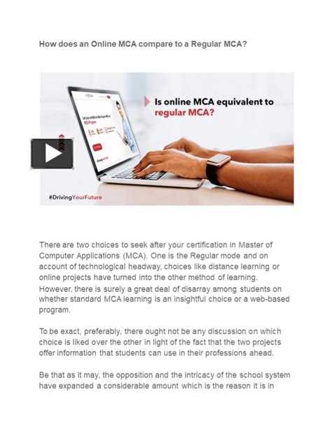 How Does An Online Mca Compare To A Traditional Mca Presentation