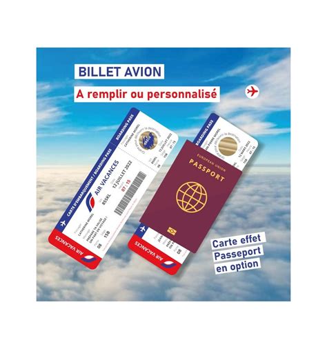Billet Avion à Gratter Voyage Surprise Carte Embarquement Vacances