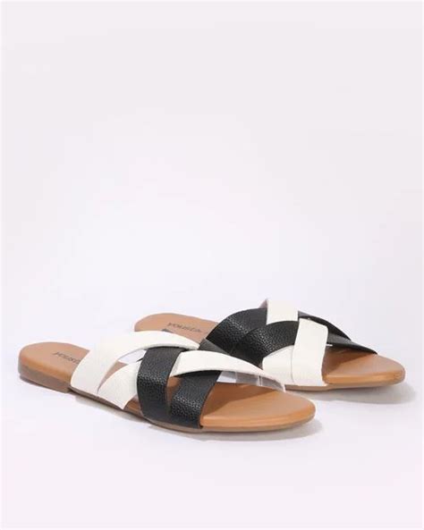 Buy Women Criss Cross Strap Slip On Sandals Online At Best Prices In