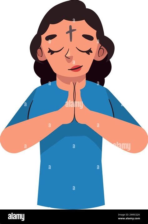 Ash Wednesday Girl Prayer Stock Vector Image And Art Alamy
