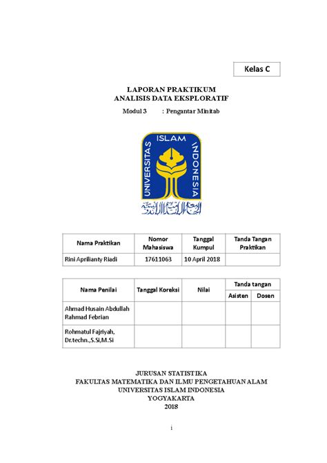 Laporan Praktikum Modul 3 Analisis Data Eksploratif Dengan Minitab