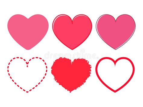 Pink And Red Heart Shape Clipart In Love Flat Vector Illustration