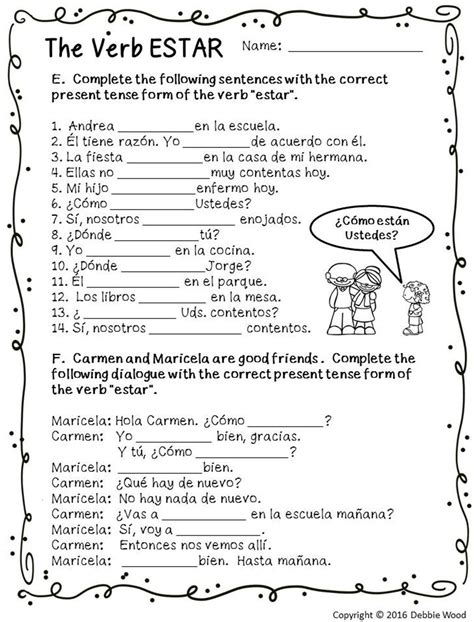 Ser And Estar Worksheet Practice
