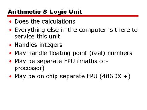 Chapter 9 Computer Arithmetic Arithmetic Logic Unit Does