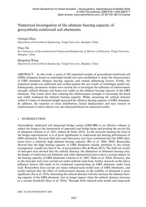 Pdf Numerical Investigation Of The Ultimate Bearing Capacity Of