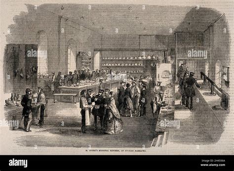 Scutari Barracks Turkey Soyers Hospital Kitchen Wood Engraving
