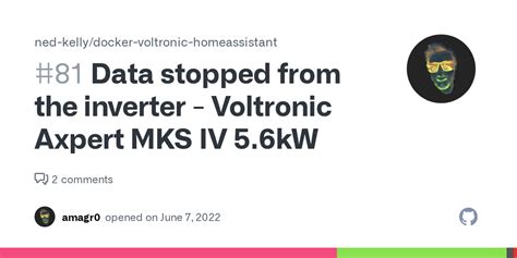 Data Stopped From The Inverter Voltronic Axpert Mks Iv 5 6kw · Issue 81 · Ned Kelly Docker