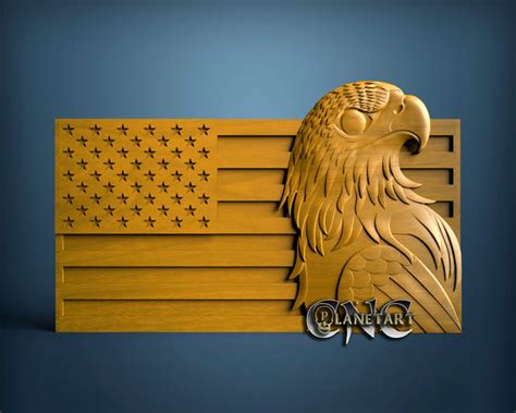 Usa Eagle 3d Stl Model 7041 Cnc Planet Art