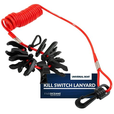 Five Oceans Universal Boat Kill Switch Lanyard Marine Ignition Key Set