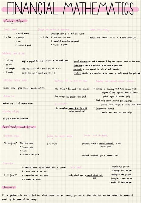 Financial Mathematics Notes St2 Studocu