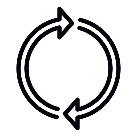 Dos Flechas Formando Un Icono De Círculo Estilo De Esquema 15684120 Vector En Vecteezy
