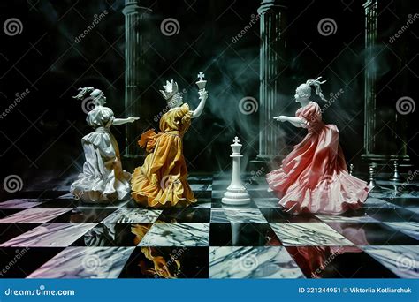 Animated Chess Pieces On A Chessboard Chess Stock Illustration
