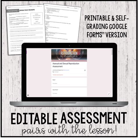 Asexual And Sexual Reproduction Lesson Guided Notes Assessment Editable Secondary Sparks