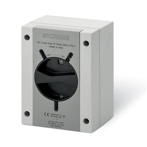 Isolator Switch 32a 2p Plastic Ip66 69 Scame Panels And Parts Shopping
