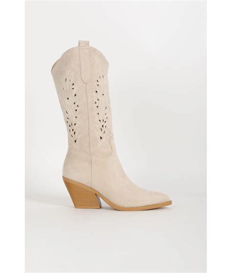 Bota Alta Cowboy Lycan Beige Pianno