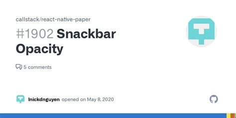Snackbar Opacity · Issue 1902 · Callstackreact Native Paper · Github