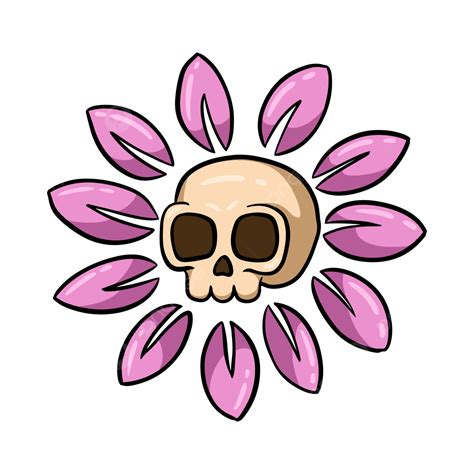 Skull Flower Halloween Vector Illustration Skull Flower Halloween