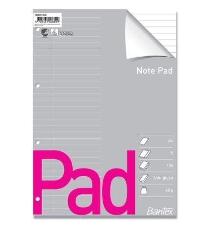 Bantex note pad A5 ternet blok pk á 5 stk Hobbix dk stort udvalg af bøger dvd og printer toner