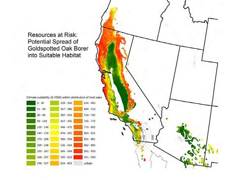 Composite Risk Map For Agrilus Auroguttatus Depicting The Degree Of
