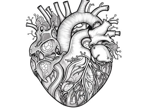 Educational Human Heart Coloring Coloring Page