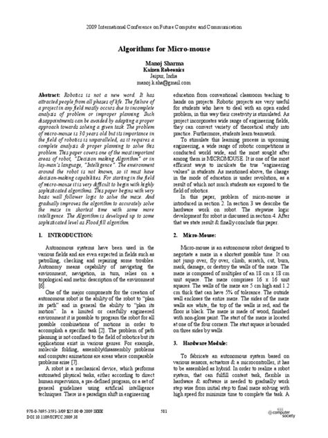 algorithm for micromouse pdf array data structure robotics