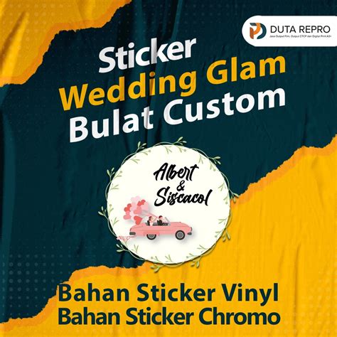 Jual STIKER WEDDING GLAM STIKER SOUVENIR CETAK SEGEL SOUVENIR NIKAH STIKER WEDDING BULAT