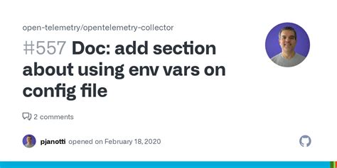 Doc Add Section About Using Env Vars On Config File Issue Open Telemetry Opentelemetry