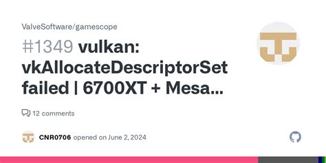 Vulkan VkAllocateDescriptorSets Failed 6700XT Mesa 24 1 On Gentoo