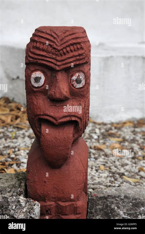 Maori Carving In The Whakarewarewa Thermal Village Rotorua New Zealand