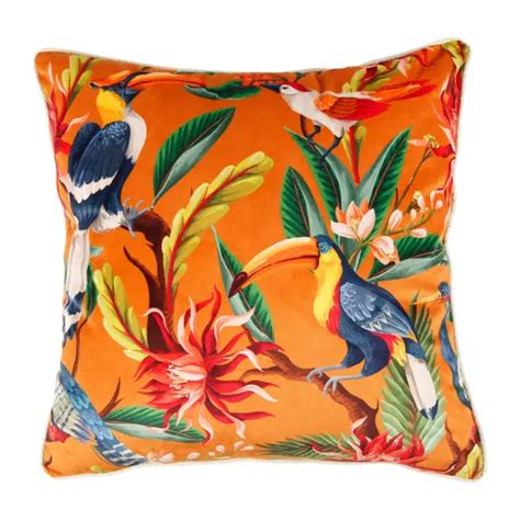 Funda De Cojín 40 Cm Jungle Naranja Decoración Textil Eminza