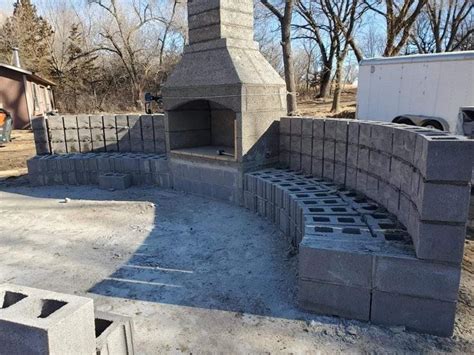 Diy Cinder Block Outdoor Fireplace