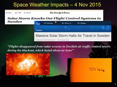 Space Weather Impacts On Critical Infrastructure Ppt