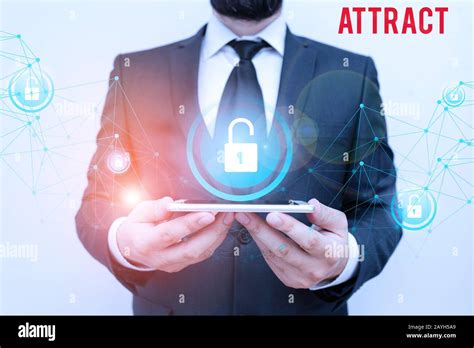 Writing Note Showing Attract Business Concept For To Draw By A Physical Force Causing Or