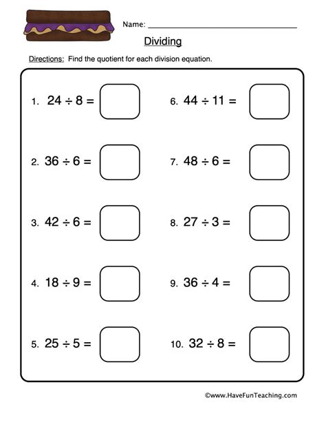 Division Fact Fluency Worksheet By Teach Simple
