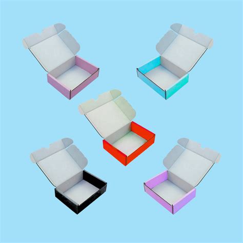 Coloured 7x5x2 Postal Boxes Small Parcel Happy Pack