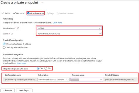 connect to a synapse workspace using private links azure synapse