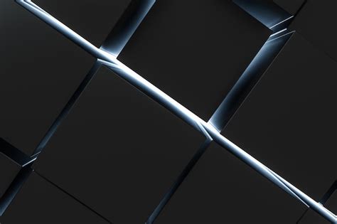 Premium Photo 3d Rendering Dark Background Cube Bricks With Light Effect Computer Digital