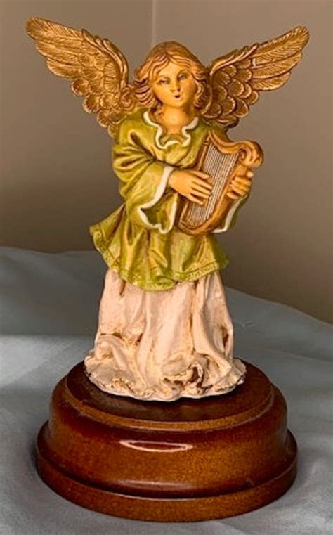 Vintage Revolving Angel Music Box Plays Silent Night Etsy